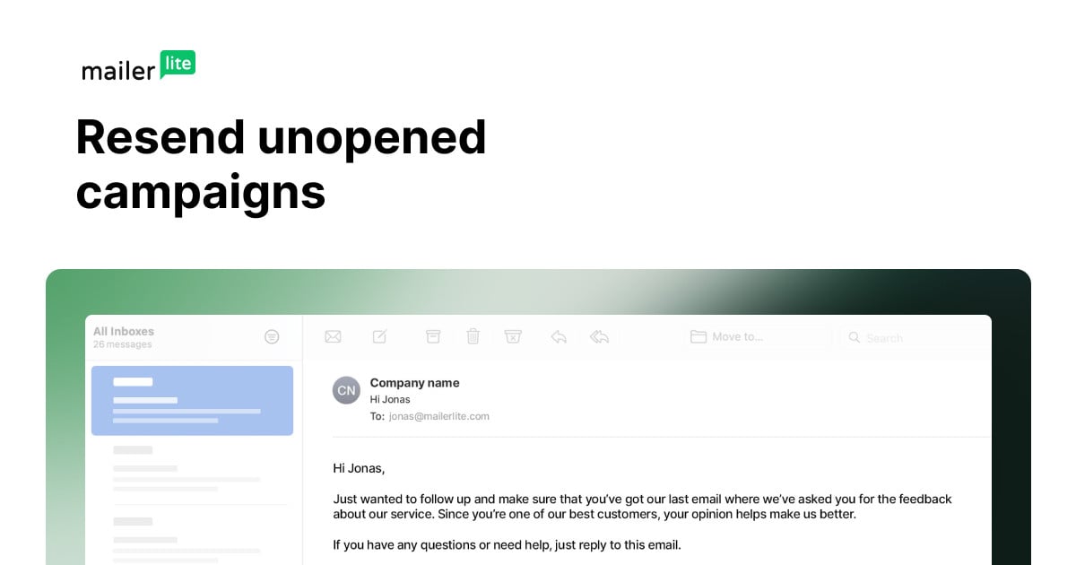 Resend Email to Unopened - MailerLite