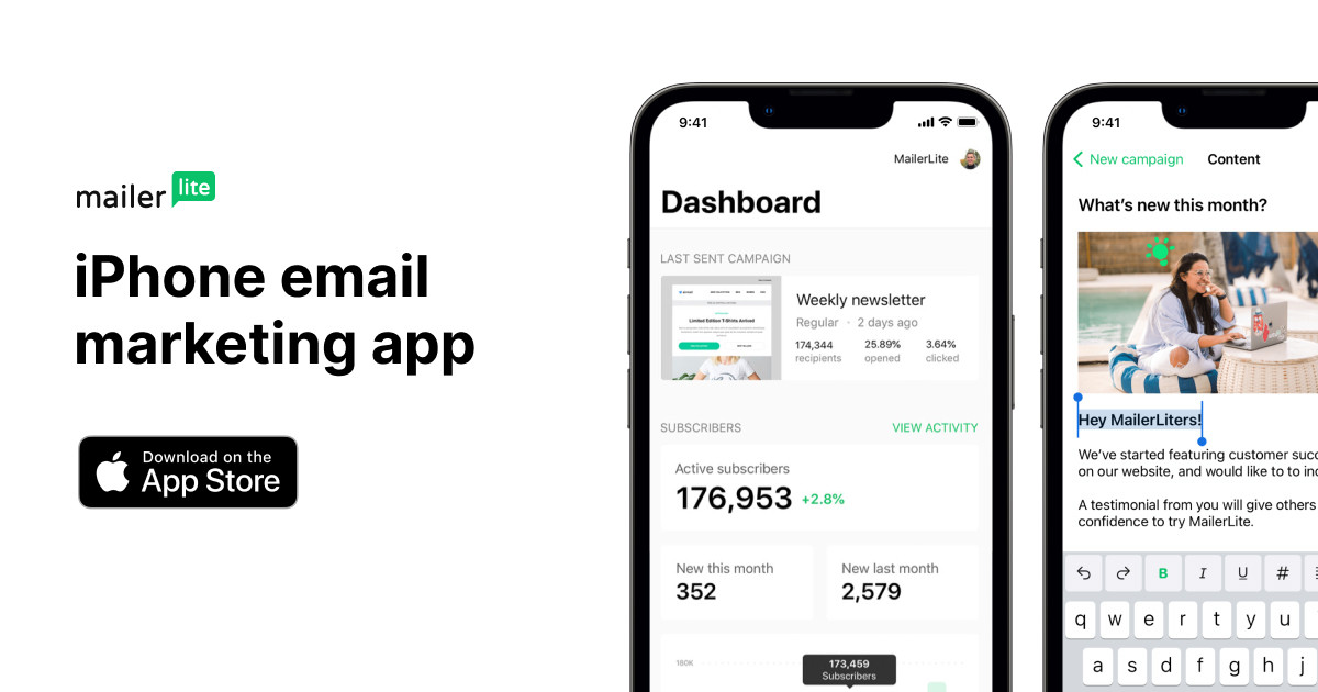 iPhone email marketing app - MailerLite