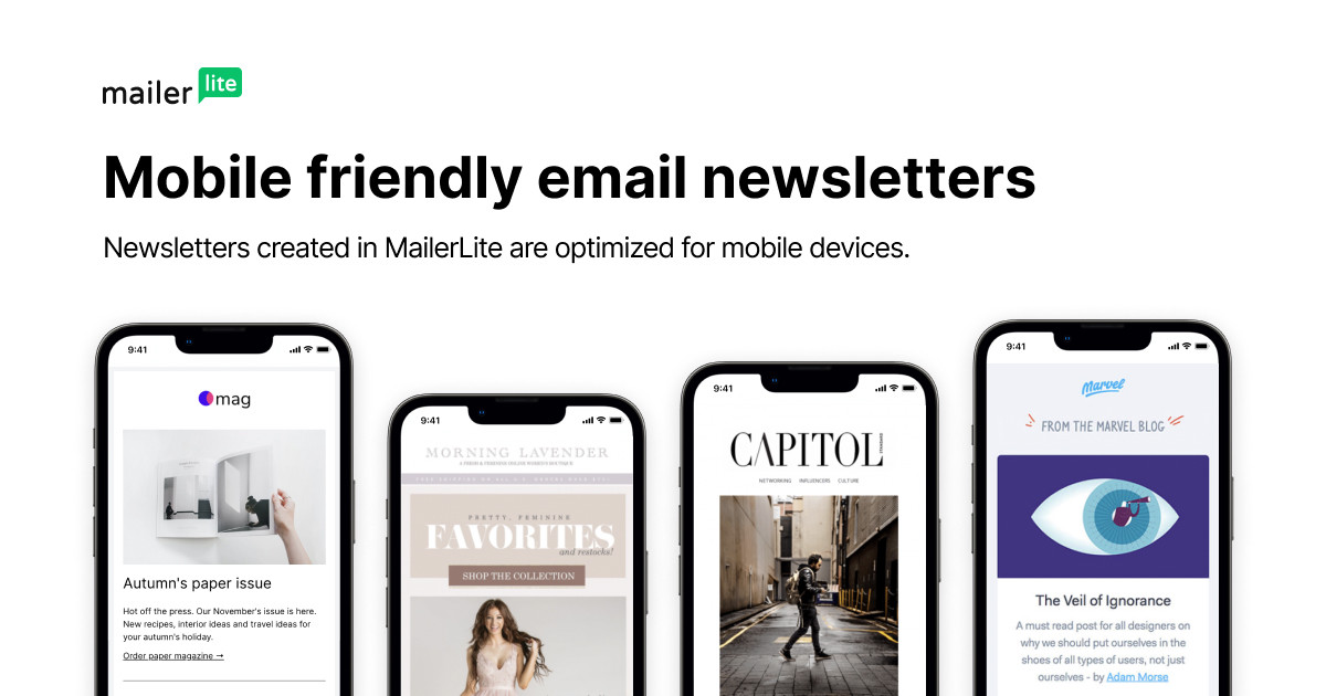 Send Mobile Friendly Newsletters - MailerLite