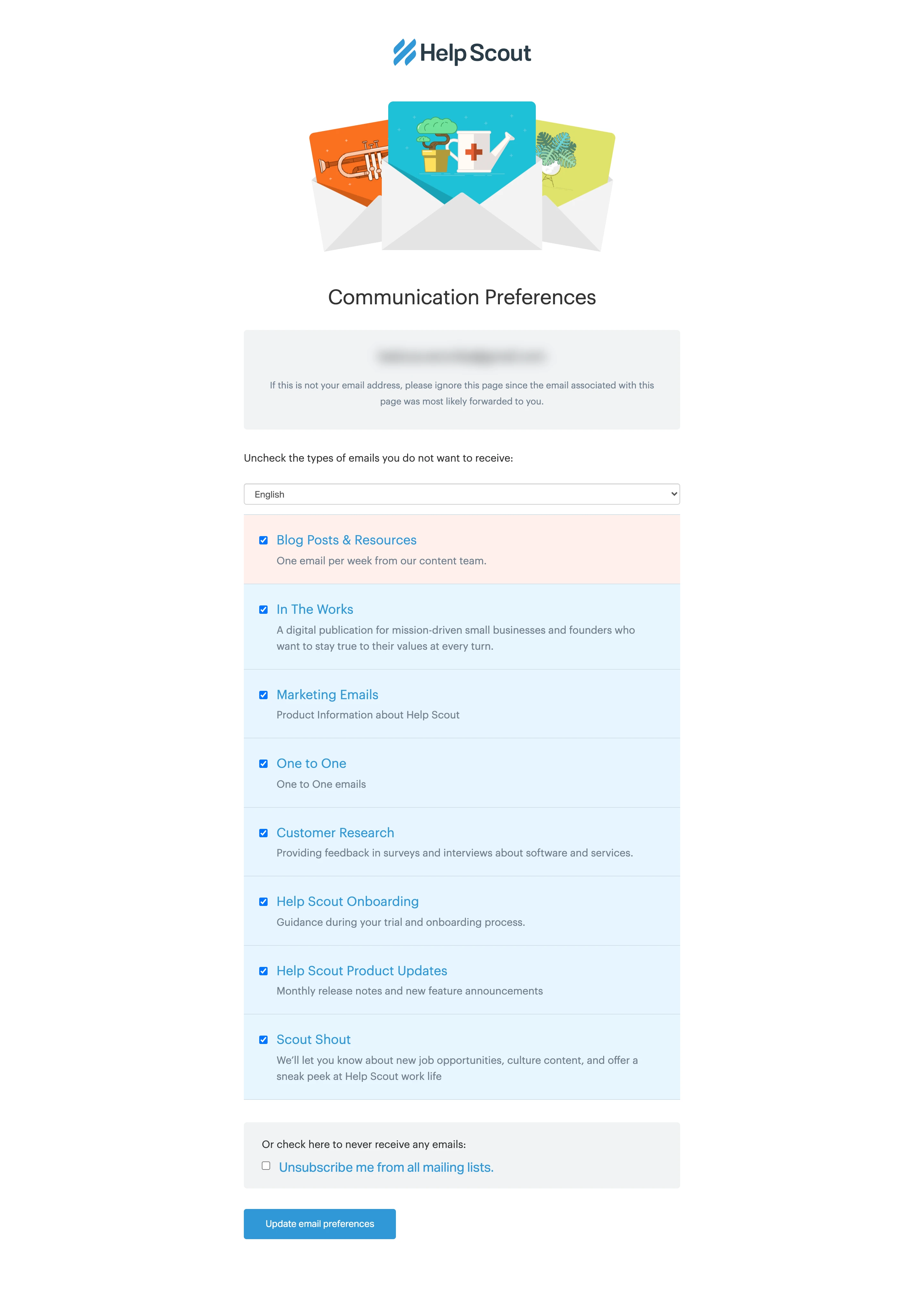 17 Email Unsubscribe Page Examples and Messages - MailerLite