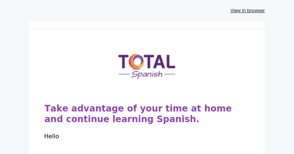 Total Spanish Newsletter - Made with MailerLite