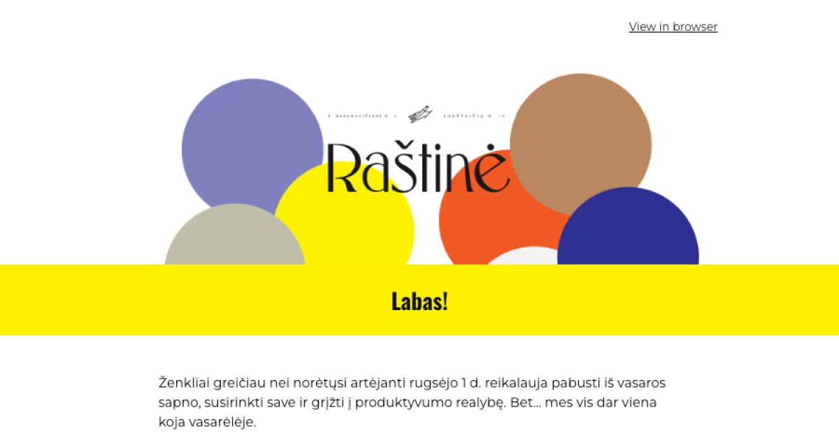 Rastine Newsletter - Made with MailerLite