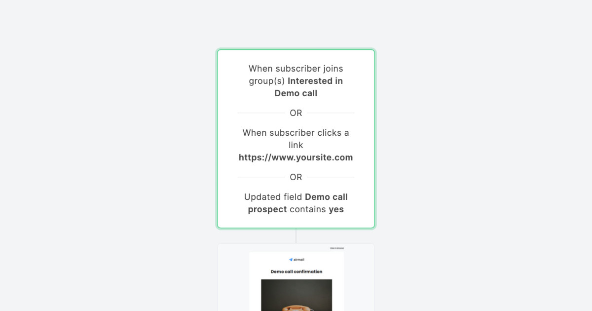 Demo Call Invitation Workflow Template - MailerLite