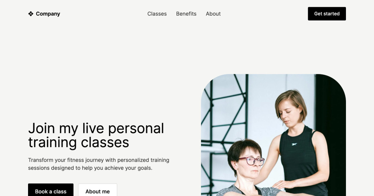 Personal trainer Landing Page Template - MailerLite