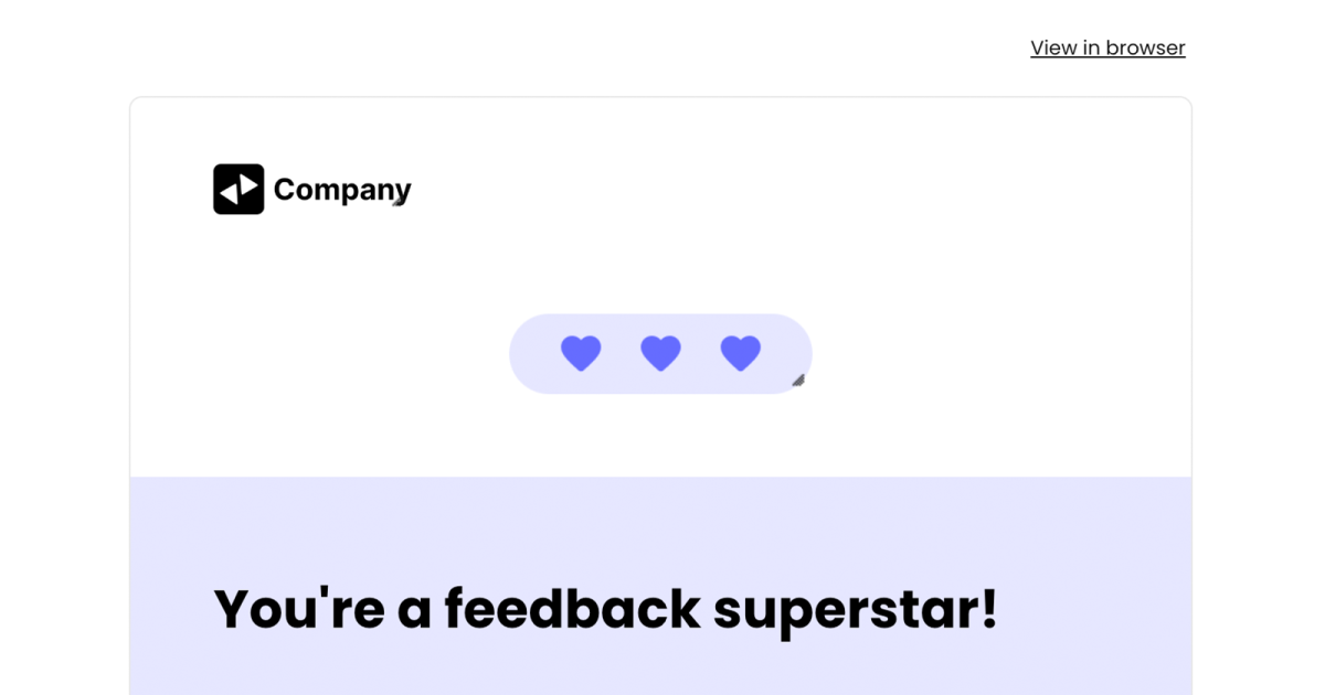 Thank you for feedback Newsletter Template - MailerLite