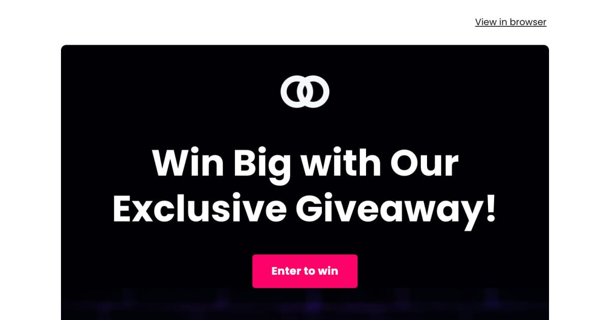 Giveaway newsletter example