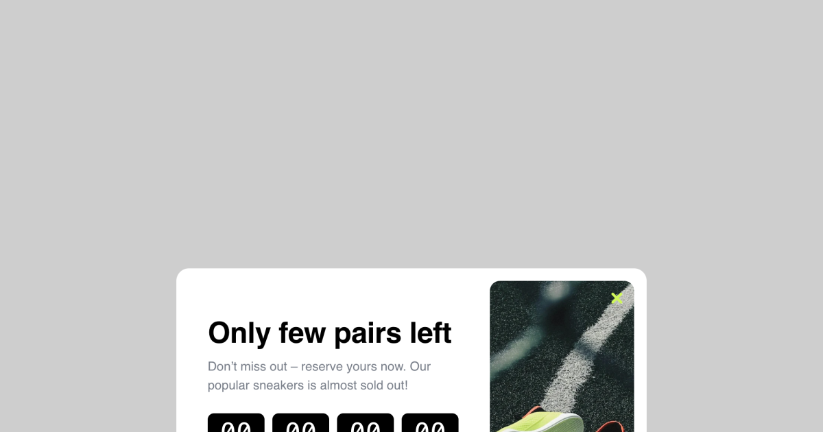 Last items countdown pop-up template - MailerLite