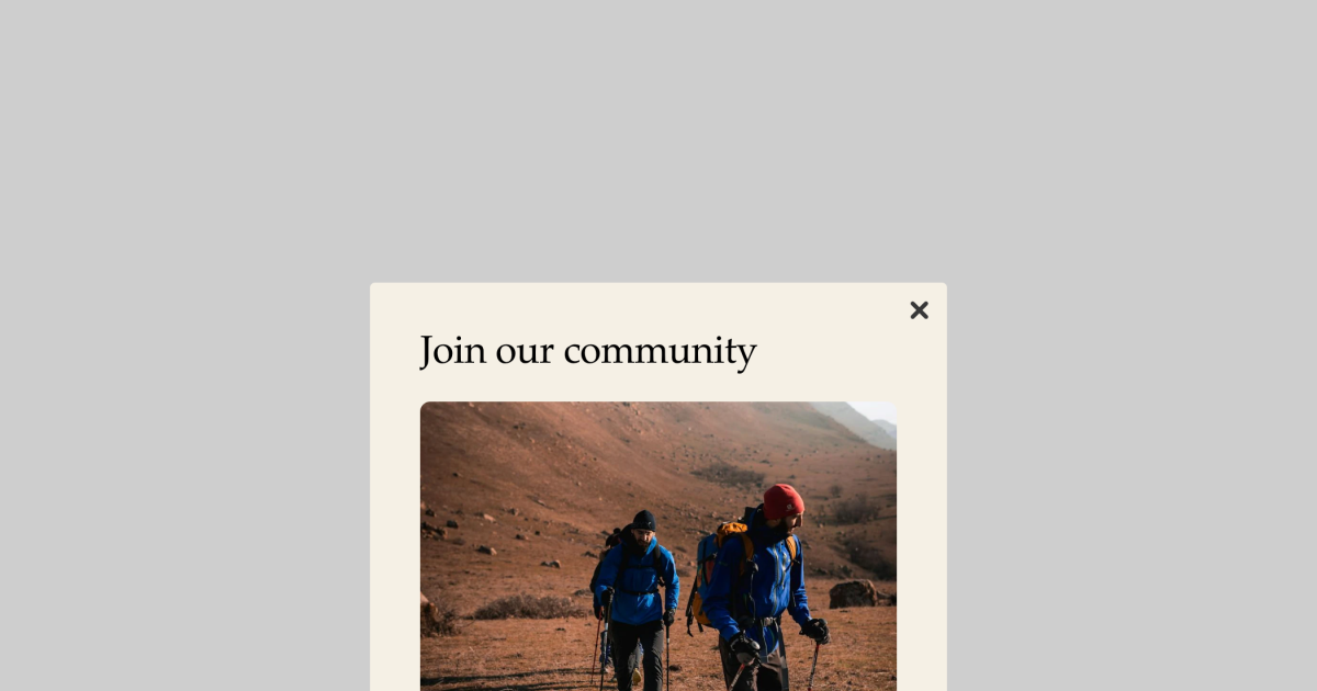Newsletter sign up pop-up template - MailerLite