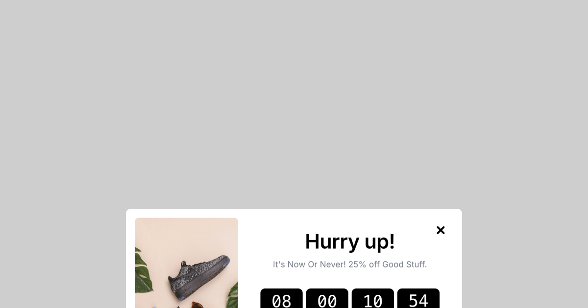 Sale countdown timer pop-up template - MailerLite